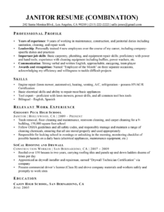 Janitor Resume Sample | Resume Companion