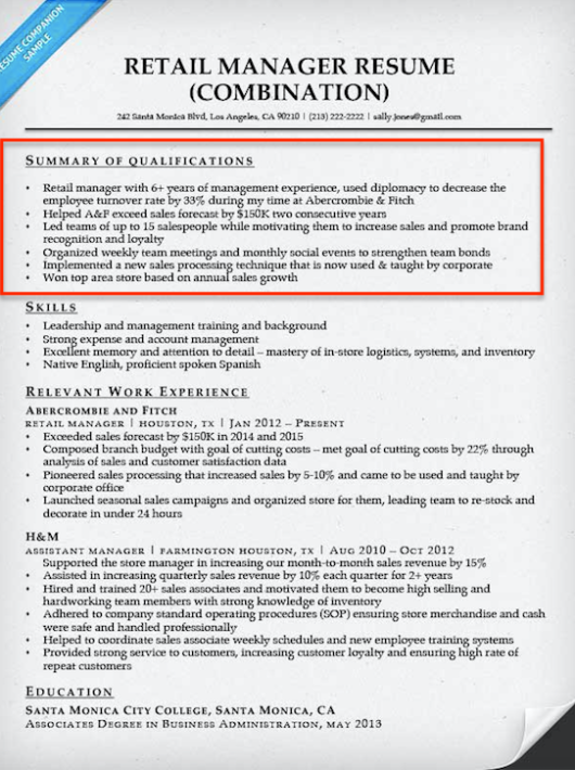 How To Write A Summary Of Qualifications Resume Companion