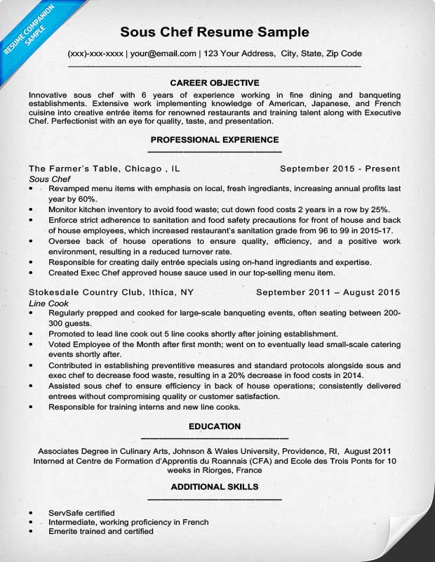 Downloadable Chef Resume Samples Writing Tips RC
