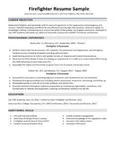 Downloadable Firefighter Resume Sample | Resume Companion