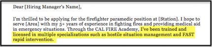 Firefighter Cover Letter Sample & Writing Tips | Resume Companion