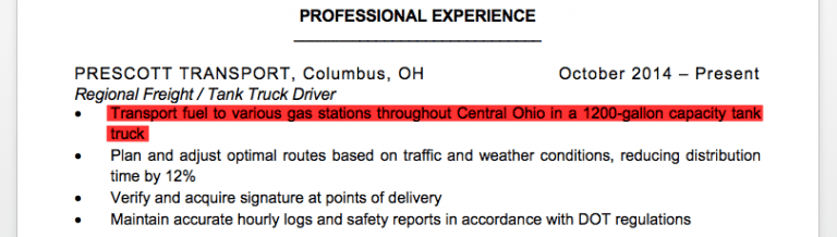 CDL Driver Resume Sample & Writing Tips | Resume Companion