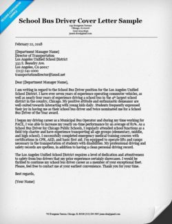School Bus Driver Cover Letter Sample & Writing Tips | Resume Companion