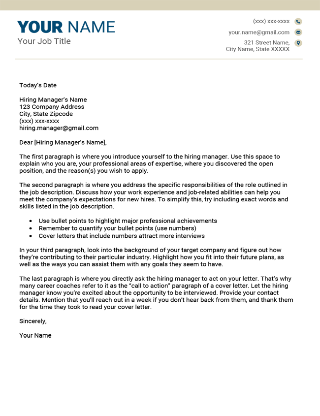 Free Modern Cover Letter Templates Word Download 45 Designs